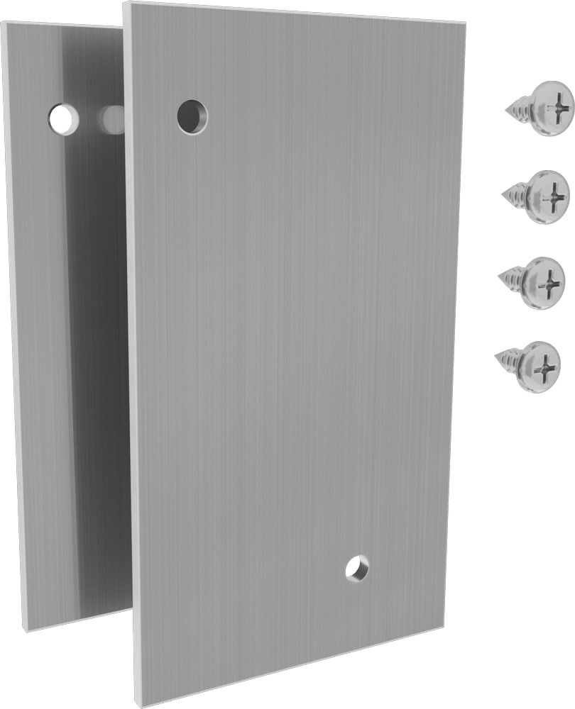MaxiTilt Aluminium Glass Channel Face Mount Fixing End Plates pack